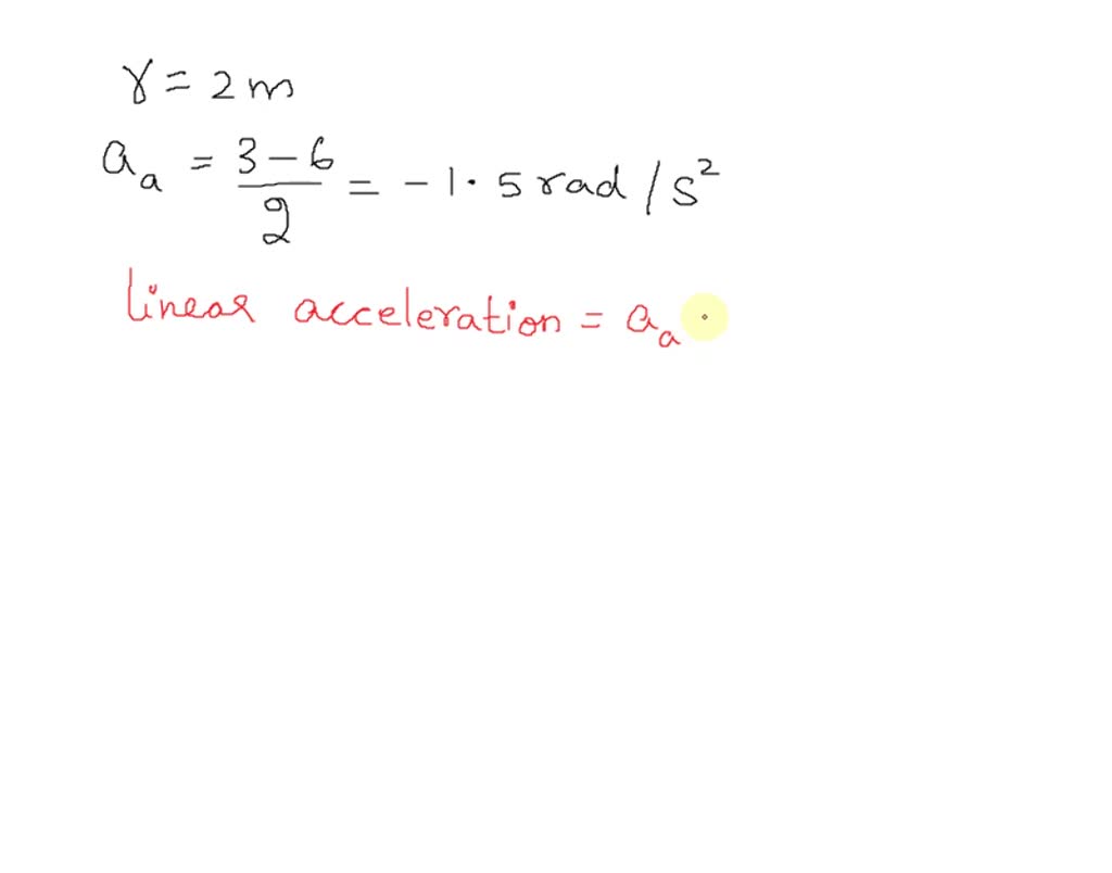 SOLVED: The angular velocity of a rotating disk with a radius of 2 m decreases from 6 rad/s to 3 ...