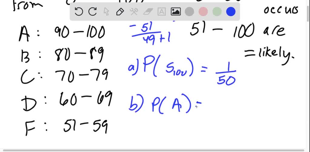SOLVED: A student's test score T is an integer between 0 and 100 ...