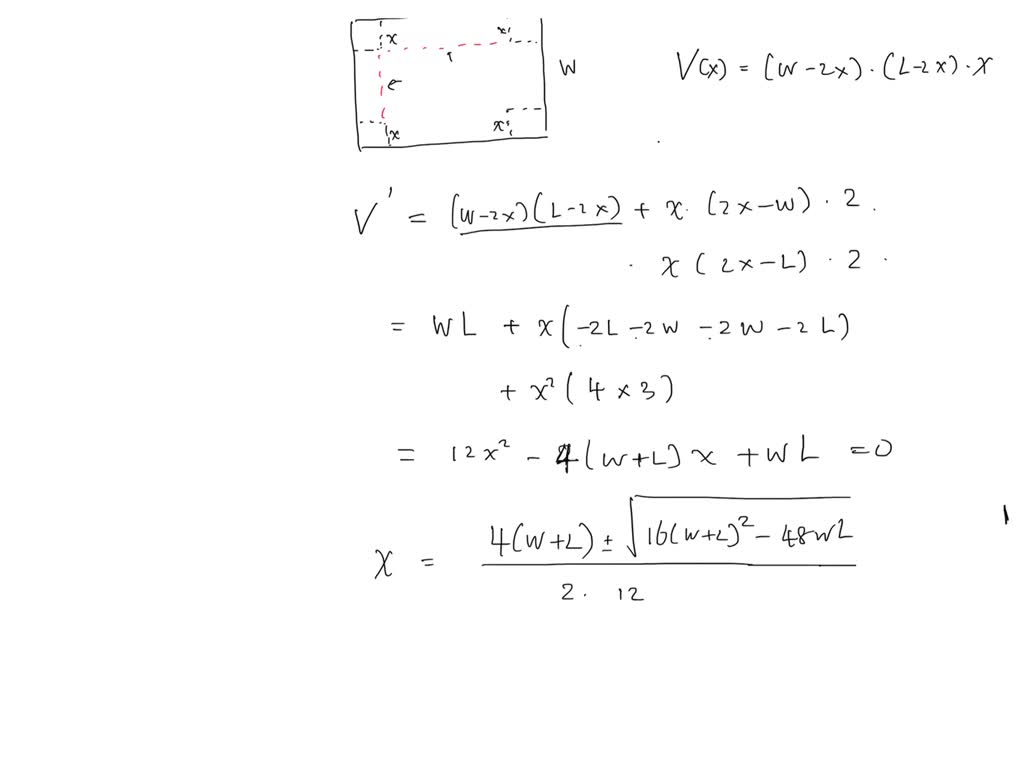 SOLVED: Consider the following rectangular piece of tinplate. An open top cake tin is to be made ...