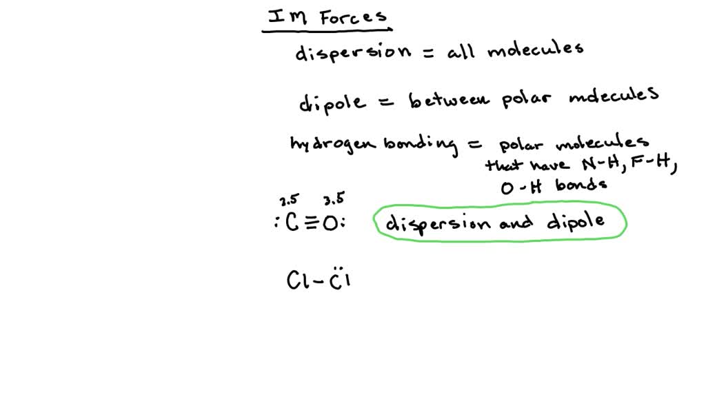 SOLVED: Decide which intermolecular forces act between the molecules of ...