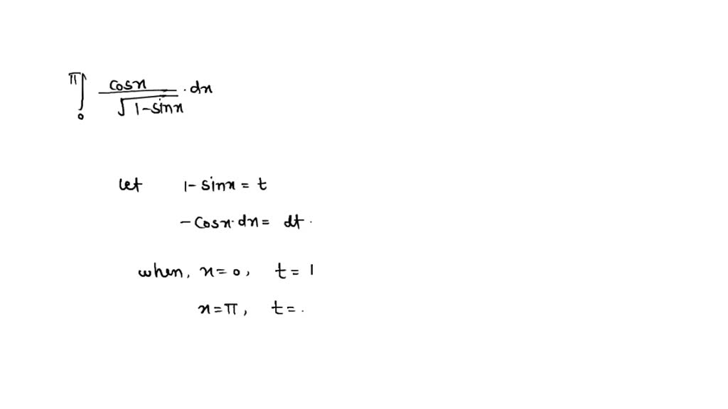 SOLVED: Calculate the integral int (cos(x))/(sqrt(sin(x)))dx cos(x) 2) Calculate the integral ax ...