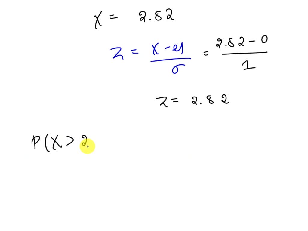 SOLVED: Suppose X N(2,16). Use the standard normal table to compute P(-1