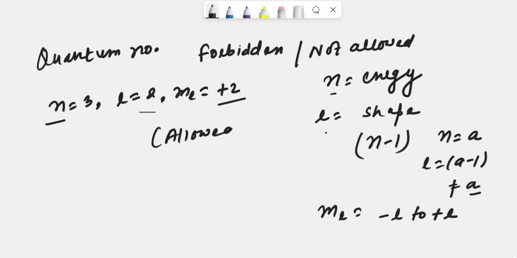 SOLVED: From the restrictions on the three quantum numbers that define an orbital, which set of ...