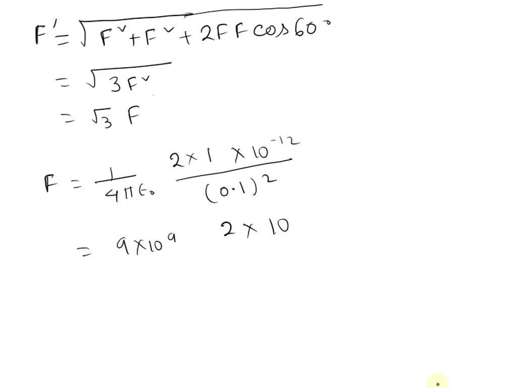 two charges of magnitude +2 micro coulomb and +2 micro coulomb placed ...