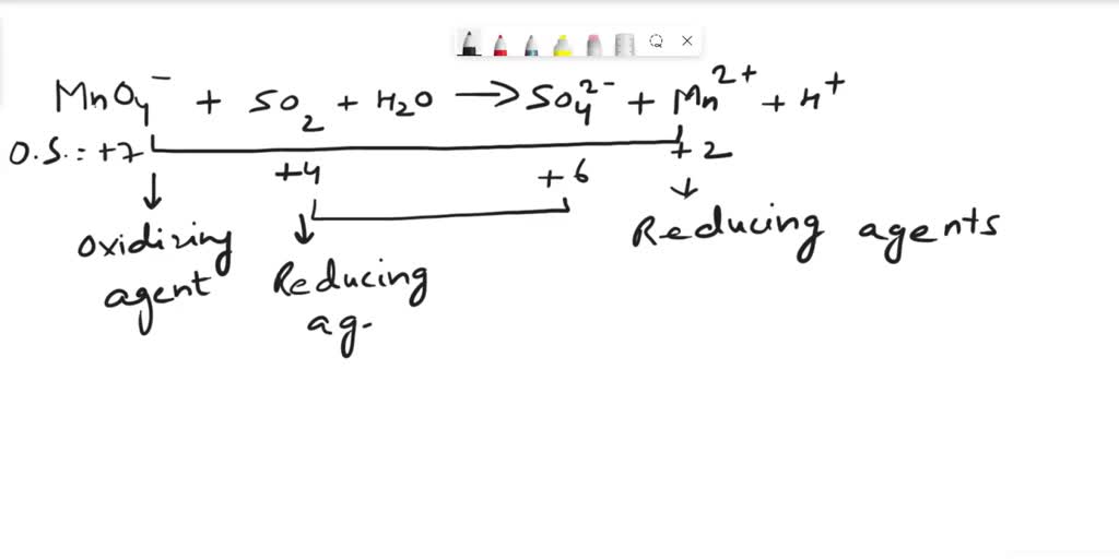 SOLVED: Determine oxidizing and reducing agents (in that order) in the following redox reaction ...