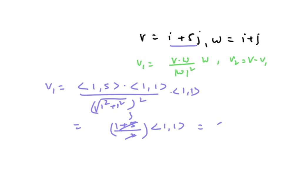 SOLVED: Decompose v into two vectors v1 and v2, where v1 is parallel to ...