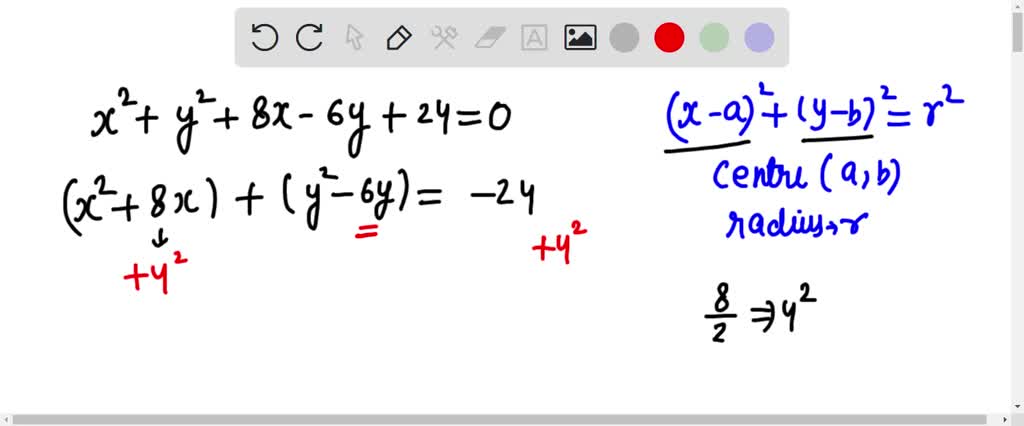 SOLVED: Show that the equation represents circle bY rewriting it in ...