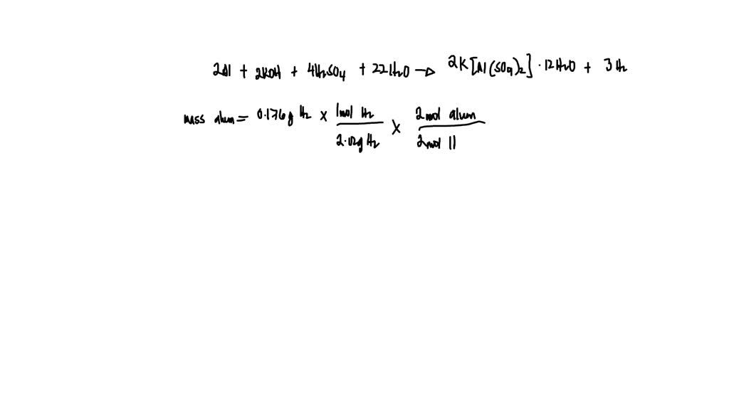 If 0.176 g of hydrogen gas was produced using the method to produce ...