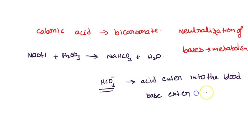 SOLVED: Which compound reacts with a base in the bicarbonate buffer ...