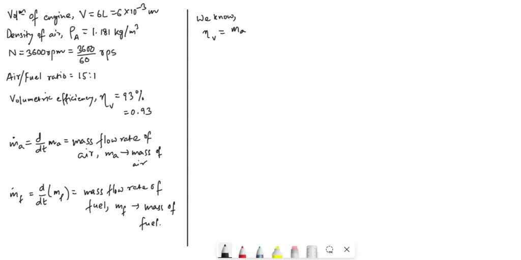 SOLVED: A SI six-liter (6.0 L), V8 race car engine operates at WOT on a ...