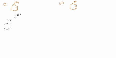 Reaction of HBr with 3-methylcyclohexene yields a mixture of four products: cis- and trans-1 ...