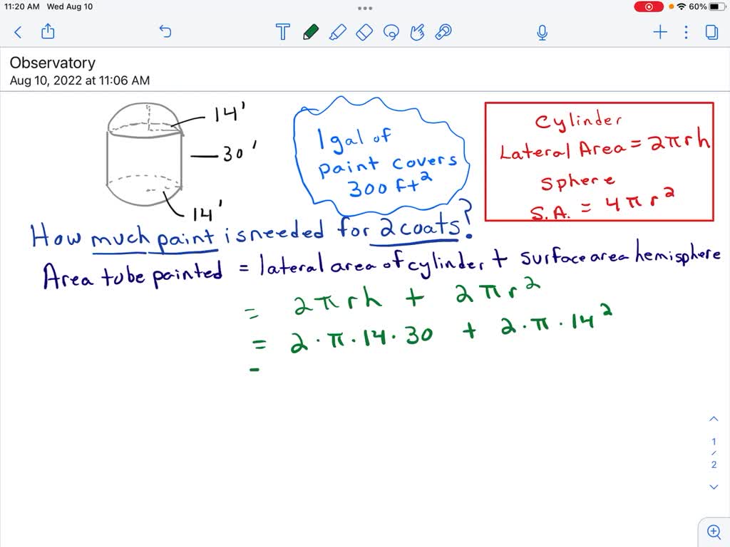 SOLVED: Problam 2: An observatory has the shape of right circular ...