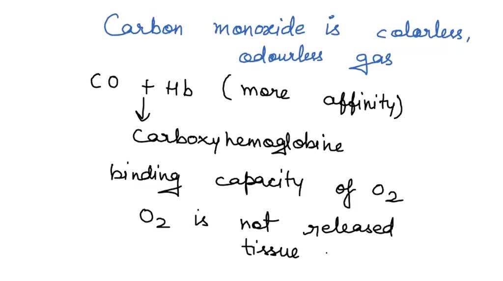 SOLVED: Carbon monoxide is colorless, odorless gas that binds to ...