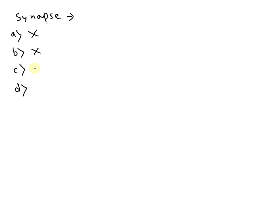 SOLVED: What is a synapse? A meeting point between a neuron and a muscle cell A meeting point ...