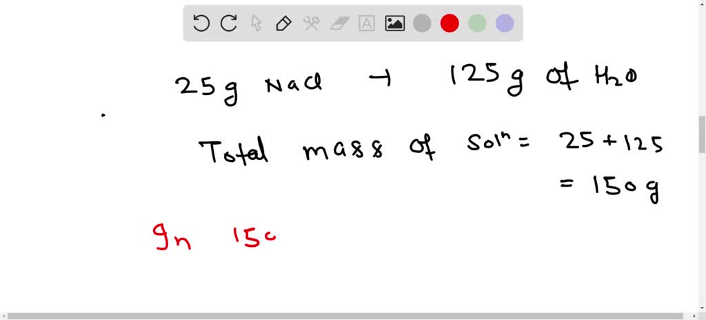 SOLVED: .50 g of NaCl is dissolved in 250g of water . Calculate mass ...