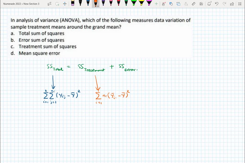 Solved Tthetest Statistic Of The Single Factor Anova Equals Sum Of