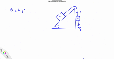 Two blocks are connected by a string, as shown in the figure below. The smooth inclined surface ...