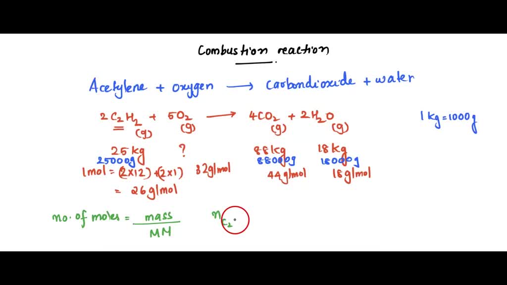 SOLVED: Acetylene torch; acetylene gas reacts with oxygen to produce ...
