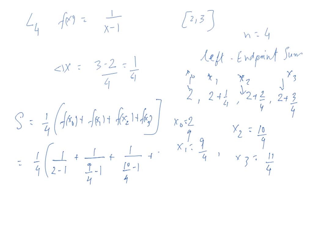 SOLVED: Let Ln denote the left-endpoint sum using n subintervals and ...
