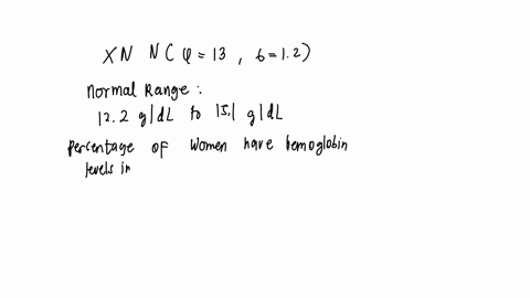 The normal range for hemoglobin in a human male random...