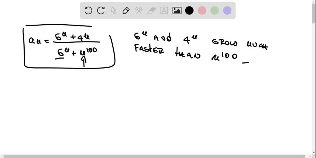 SOLVED: Use the Growth Rates of Sequences Theorem to find the limit of ...