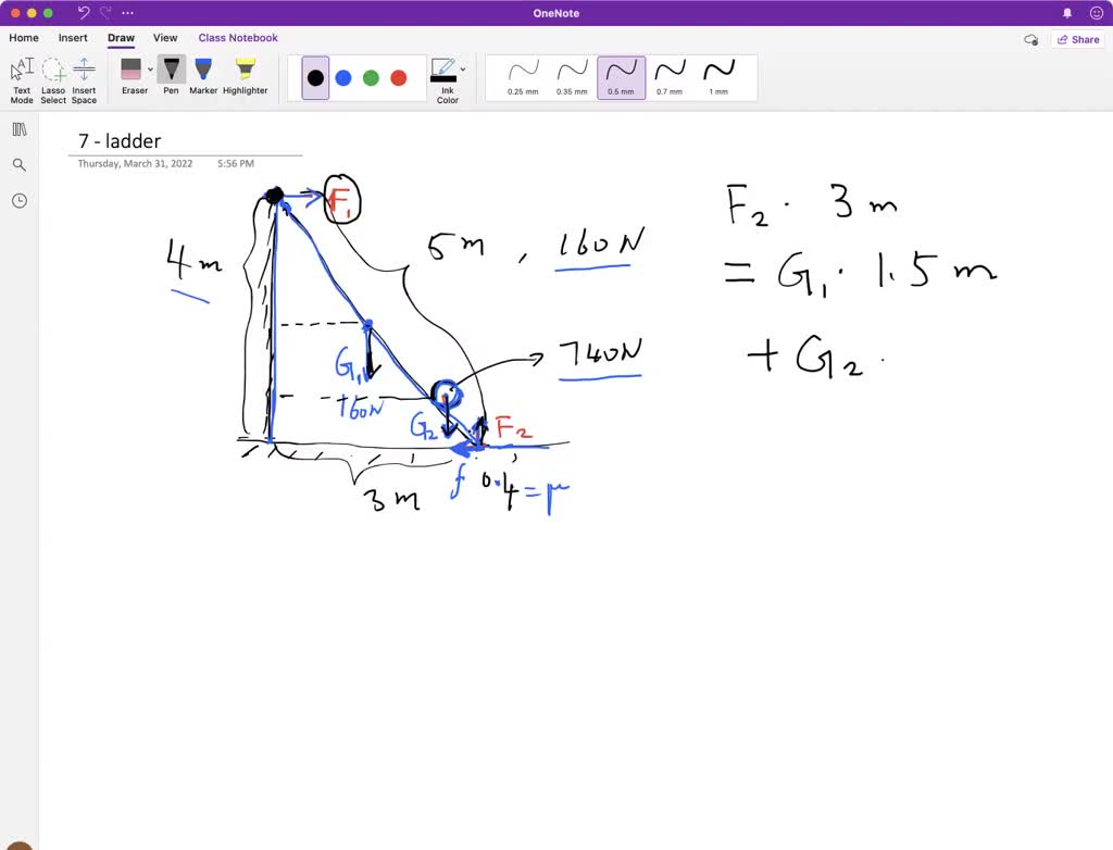 SOLVED: A uniform ladder of mass M-5 Okg and length L=8.Om leans ...