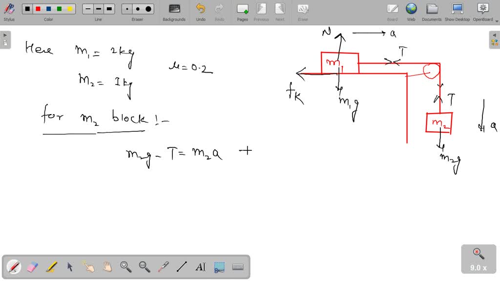 SOLVED: 82 IlI Two blocks are connected by string as in Figure P5.82 What is the upper block's ...