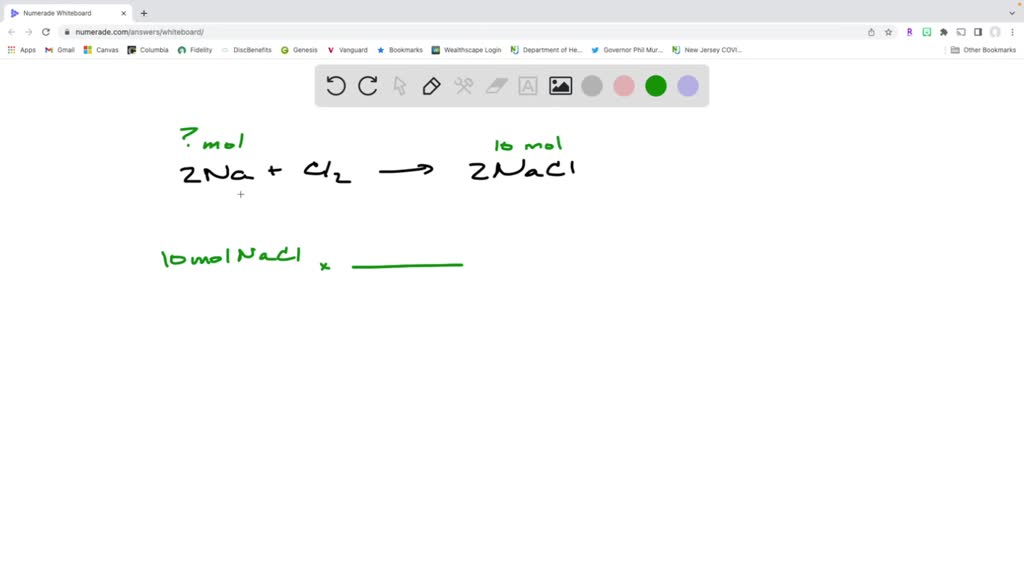SOLVED: 2Na + Cl2 → 2NaCl How many moles of sodium metal are needed to ...