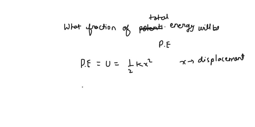 SOLVED: At an instant when the displacement is equal to a/2, what fraction of the total energy ...