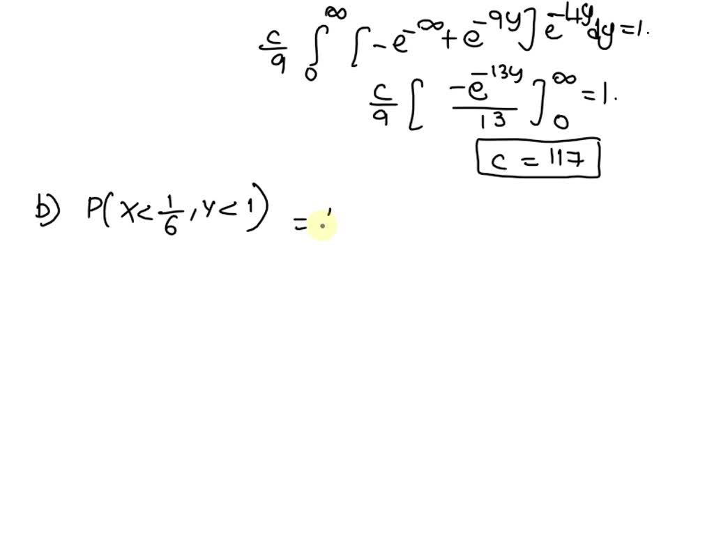 SOLVED: Suppose that the random variables X and Y have the following ...