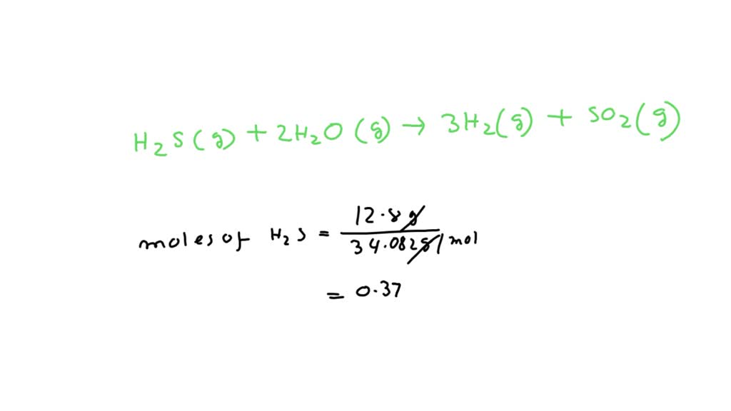 SOLVED: The reaction of hydrogen sulfide(g) with water(l) to form ...