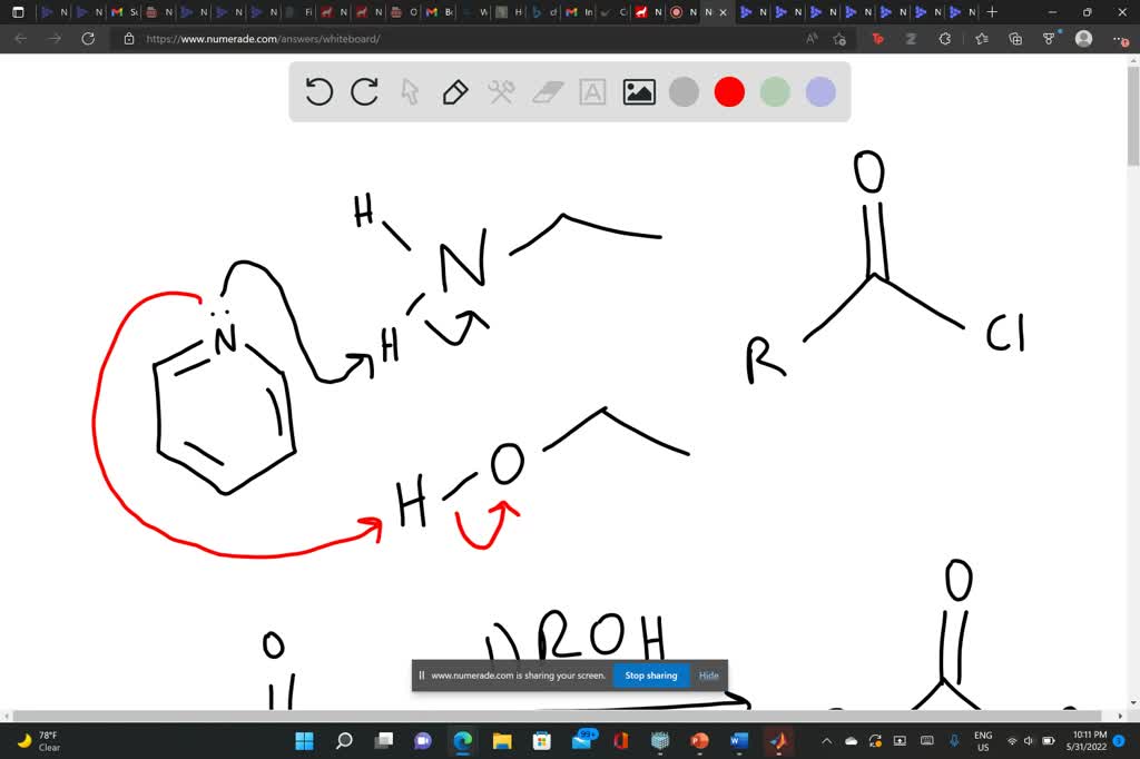 SOLVED: Acid chlorides react with water in presence of pyridine to produce the corresponding ...