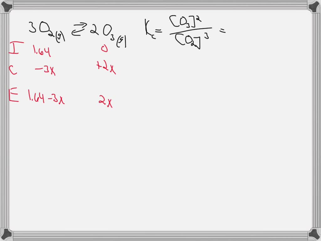 SOLVED: Oxygen and ozone form an equilibrium mixture according to the ...