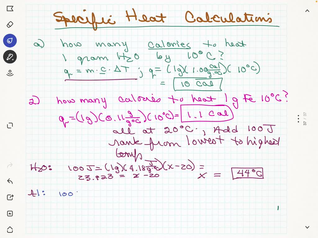 SOLVED: Specific heat of a substance specifies the amount of heat ...