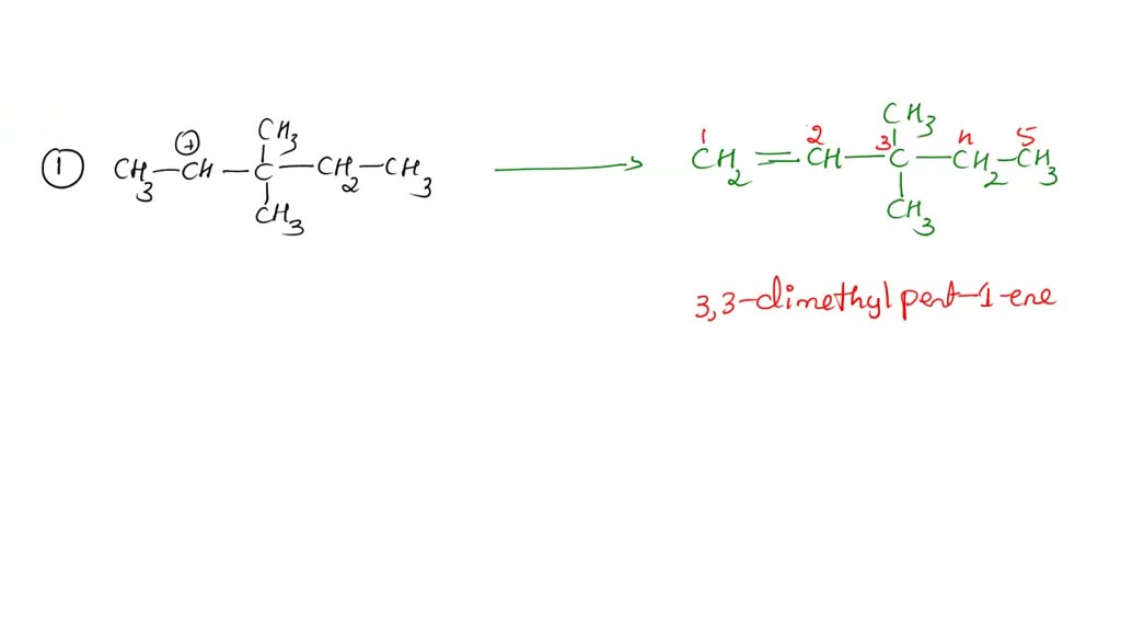 SOLVED: RJ-3,3-dimethylpentan-2-ol is heated with concentrated sulfuric acid. Select all ...