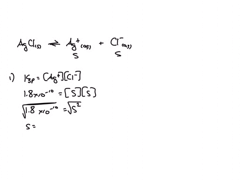Calculate the ratio of solubility of agcl in 01m agno3 and...