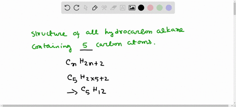 Draw the expanded structure of saturated hydrocarbon with 5...