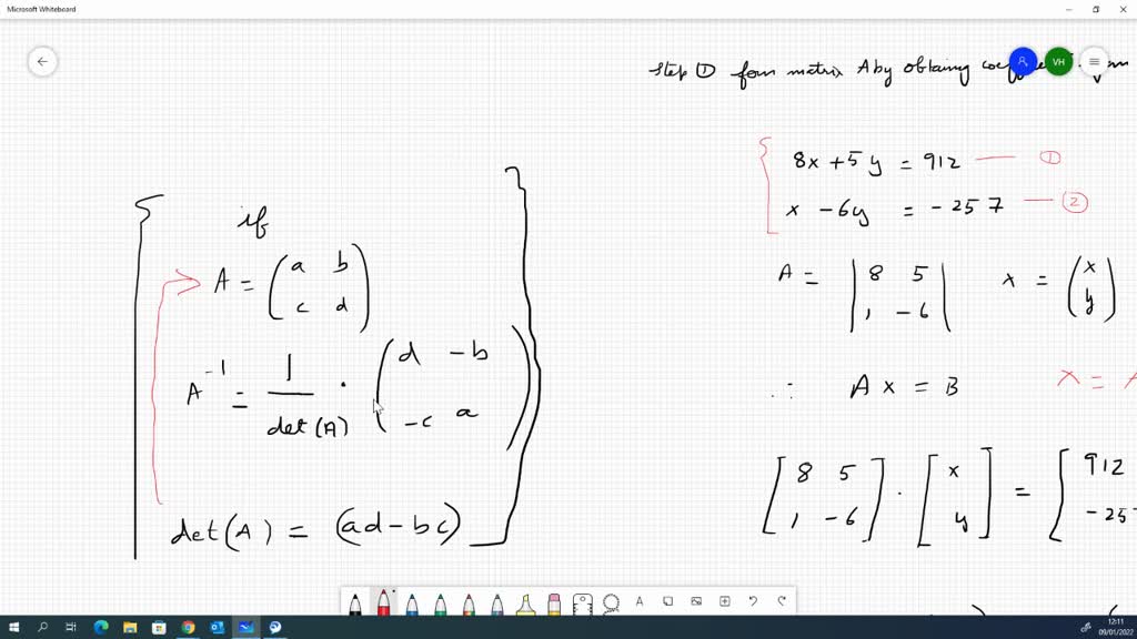 SOLVED: 05 Given the system of linear equation solve using inverse ...