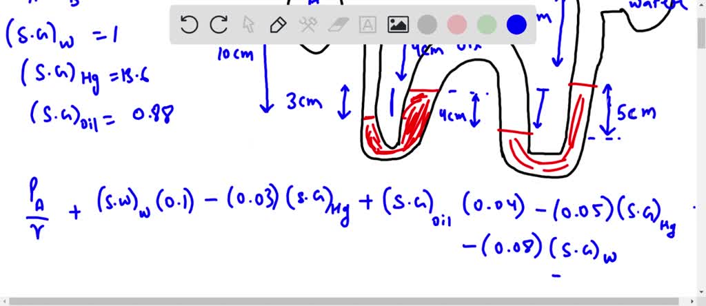 SOLVED: Determine the pressure difference between pipes A and B in the ...
