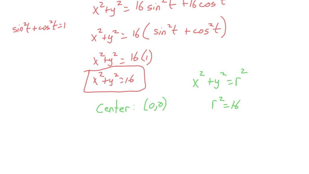 SOLVED: Find the rectangular equation of the curve given by the ...