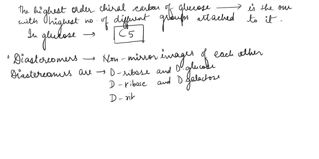 SOLVED: Carbohydrates Problem 1. Apply definitions of stereoisomerism ...
