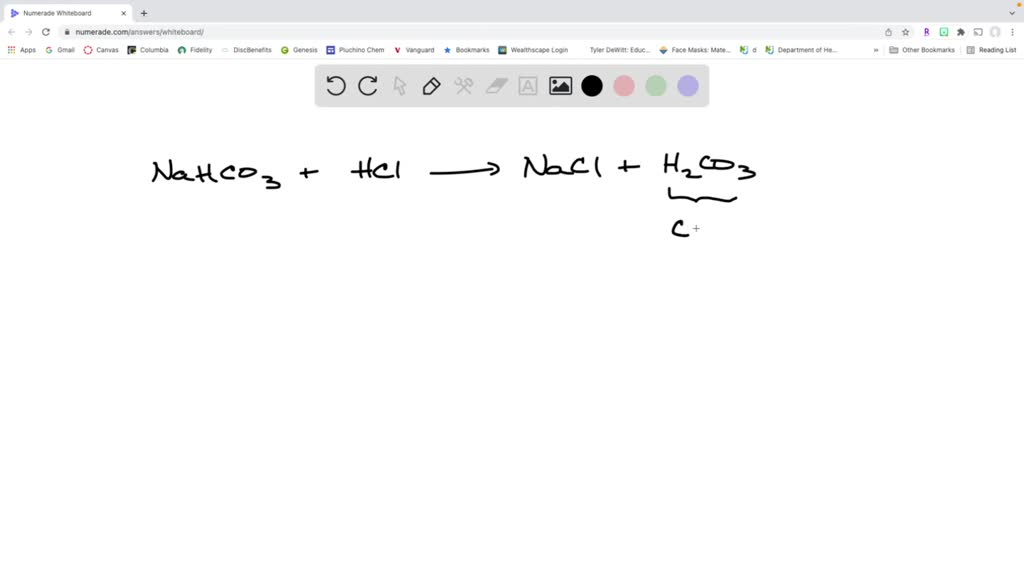 SOLVED: Write the balanced equation for the reaction of NaHCO3 with HCl. What mole ratio, for ...