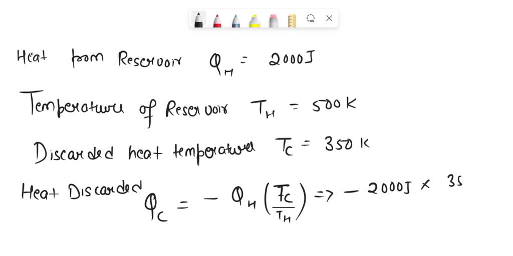 SOLVED: An ideal heat engine runs with a high temperature reservoir at ...