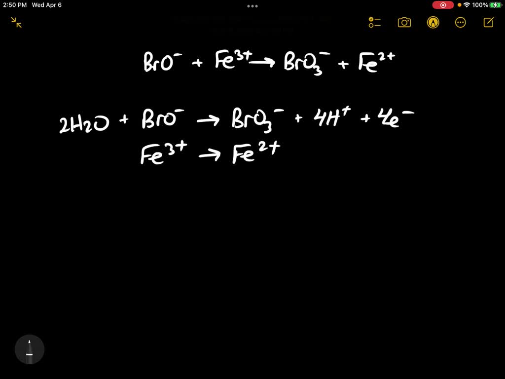 SOLVED: In a particular redox reaction, BrO - is oxidized to BrO3 and ...