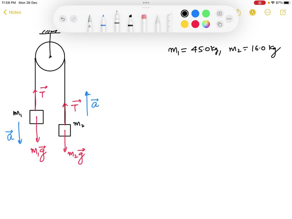 Solved Two Objects 450 And 160 Kg Are Connected By A Massless String That Passes Over A 