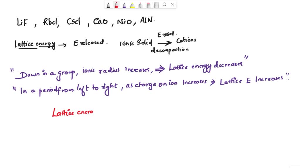 SOLVED: 5) On the basis of the factors that contribute to lattice ...