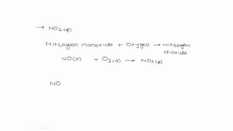 nitrogen monoxide gas is produced by the reaction of oxygen gas and ...