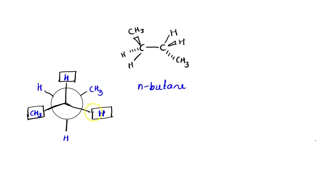 SOLVED: three dimensional representation of butane shown on the left ...
