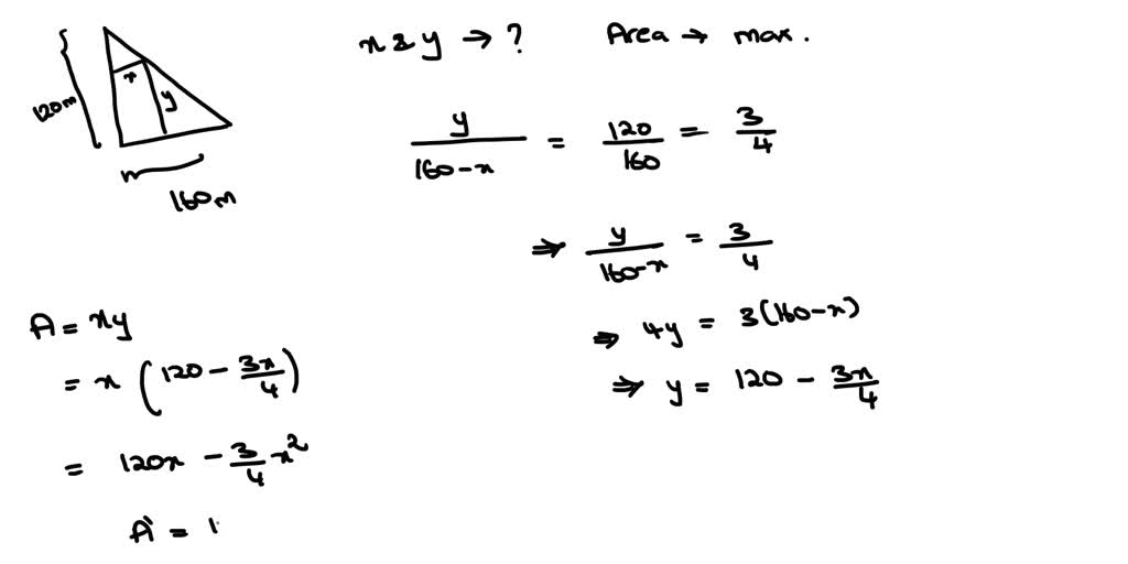 SOLVED: triangular corner lot has perpendicular sides of lengths 120 m ...