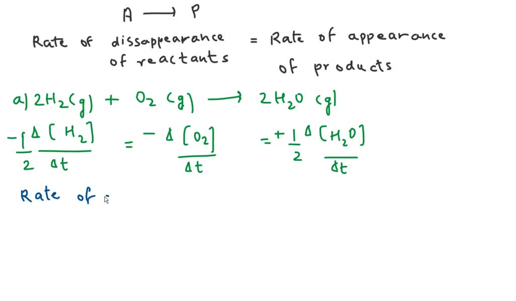 SOLVED: Write the reaction rate expressions for the following reactions ...